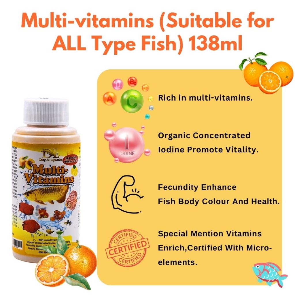 DL Fish Multi-vitamins (Suitable for ALL Type Fish) 138ml | Shopee Malaysia