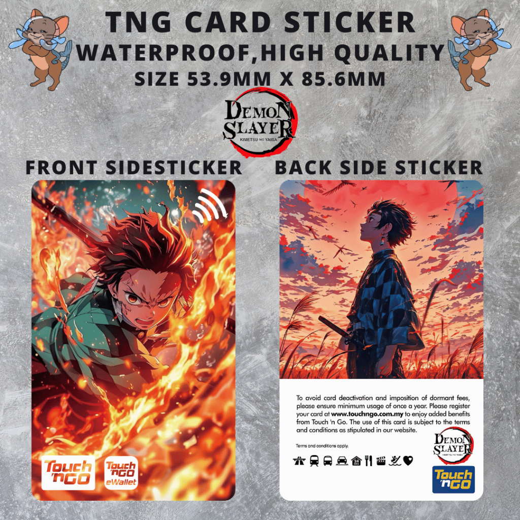 Demon Slayer Tanjiro Kamado - Card Sticker/Touch n Go Card Sticker ...