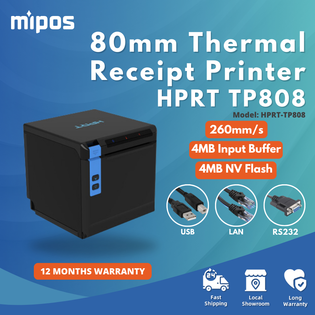 HPRT TP808 80mm POS Thermal Receipt Kitchen Printer 4MB Input Buffer POS System Receipt printer ...