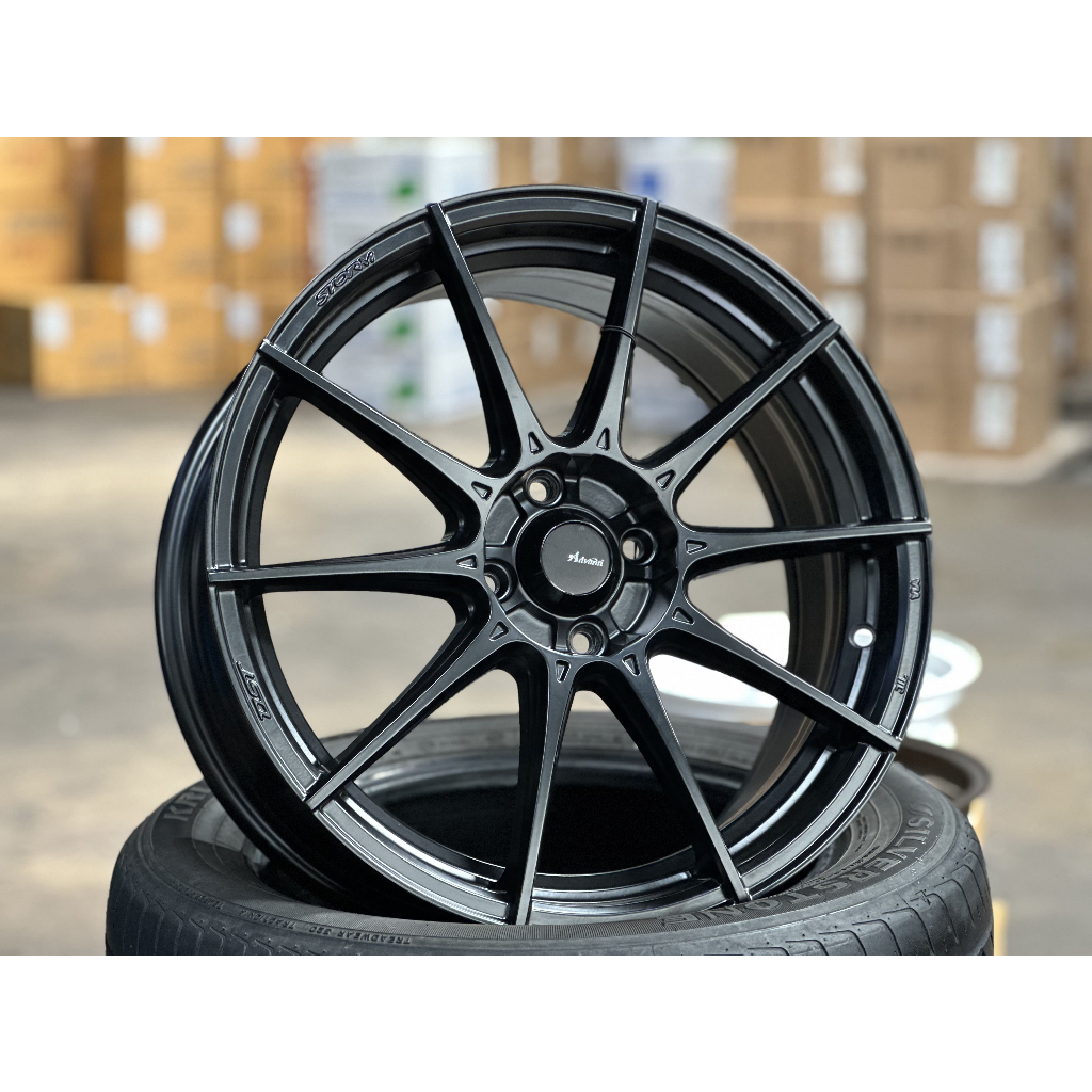 NEW 17X7J Advanti Storm S1 Rim (set of 4) Flat Black 4X100 for Vios Yaris City Jazz Myvi Ativa ...