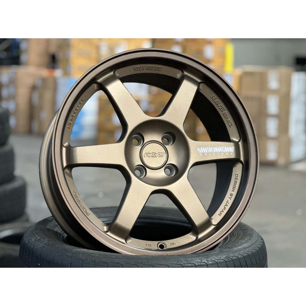 NEW 17X8J AOW TE37 Rim (set of 4) Bronze 4X100 for Vios Yaris City Jazz Myvi Ativa Mazda 2 MX5 ...