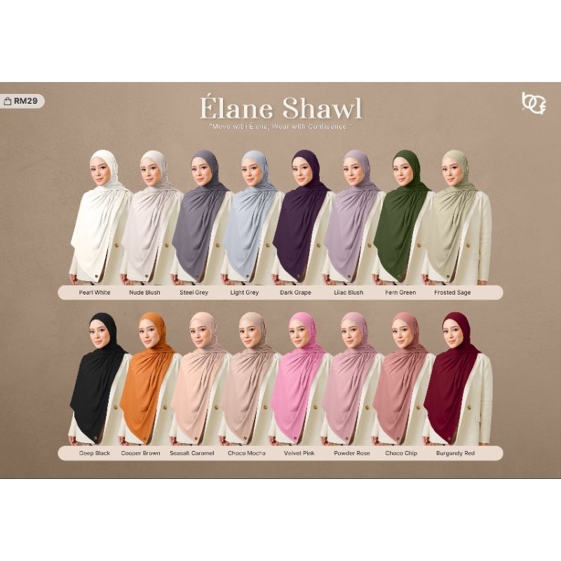 NEW 🔥 ELANE SHAWL BYCHEFIZA SOUK BCF TUDUNG MALAS INSTANT SHAWL ...