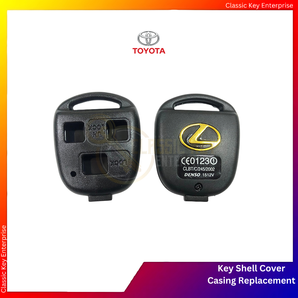 Lexus 3 Button Key Shell Cover Casing Replacement with ( GOLD colour ...