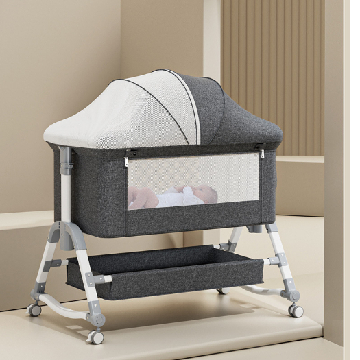 Baby Crib Splicing Large Bed Movable Foldable Bionic Baby Cradle Bed ...