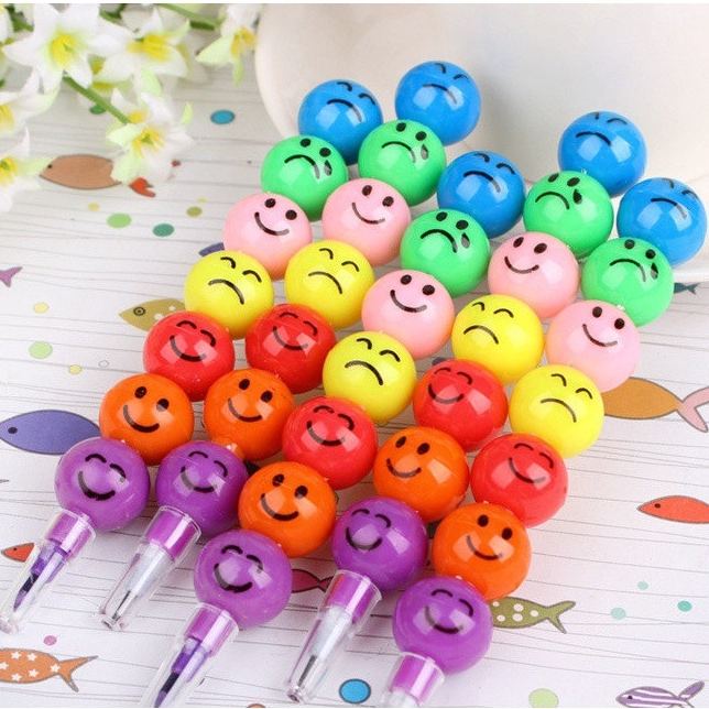 7 Colors EMOJI Bullet Crayon Bullet Pencil Writing Utencil Kawaii Cute ...