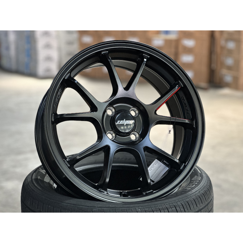 NEW 17X7.5J Lenso 95G Rim (set of 4) Satin Black 4X100 for Vios Yaris City Jazz Myvi Ativa Mazda ...