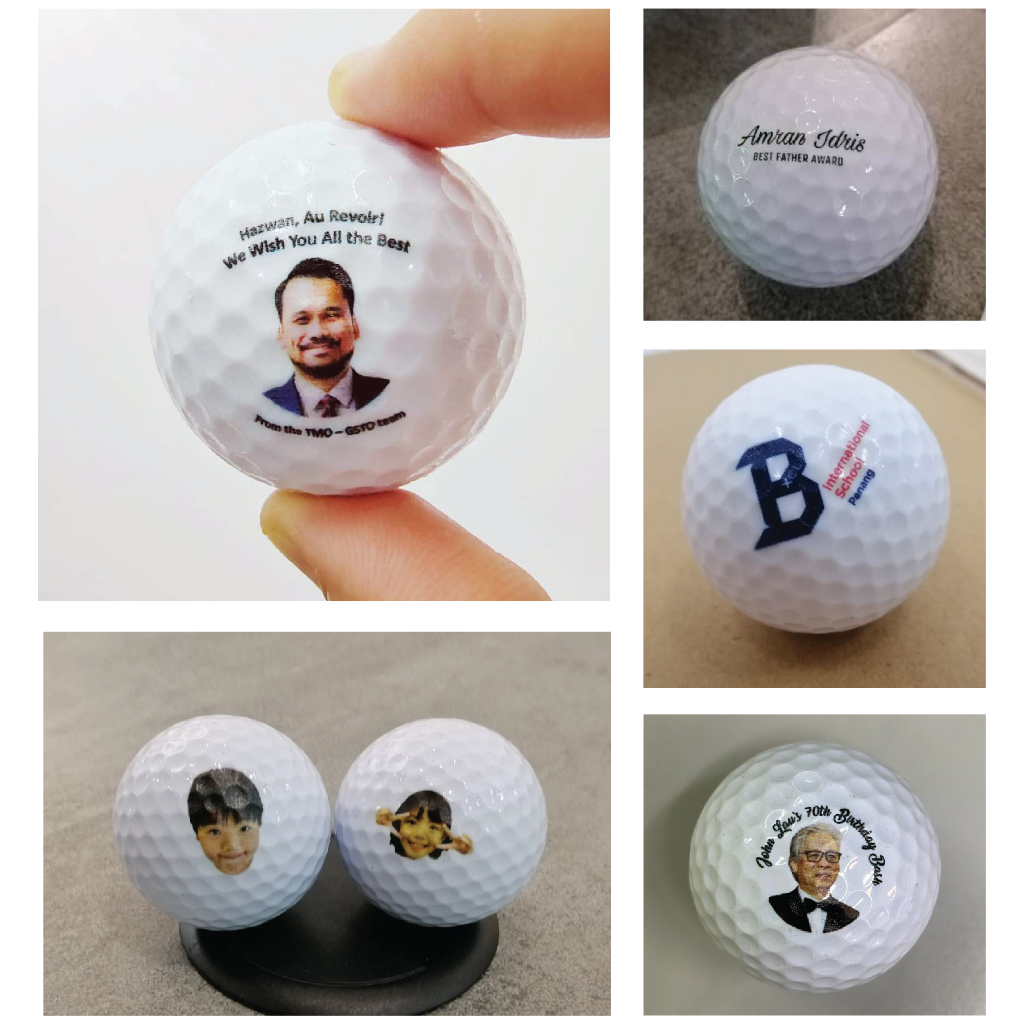 PERSONALIZED GOLF BALL PRINTED LOGO WITH FREE WOODEN BASE /PRINT NAME ...