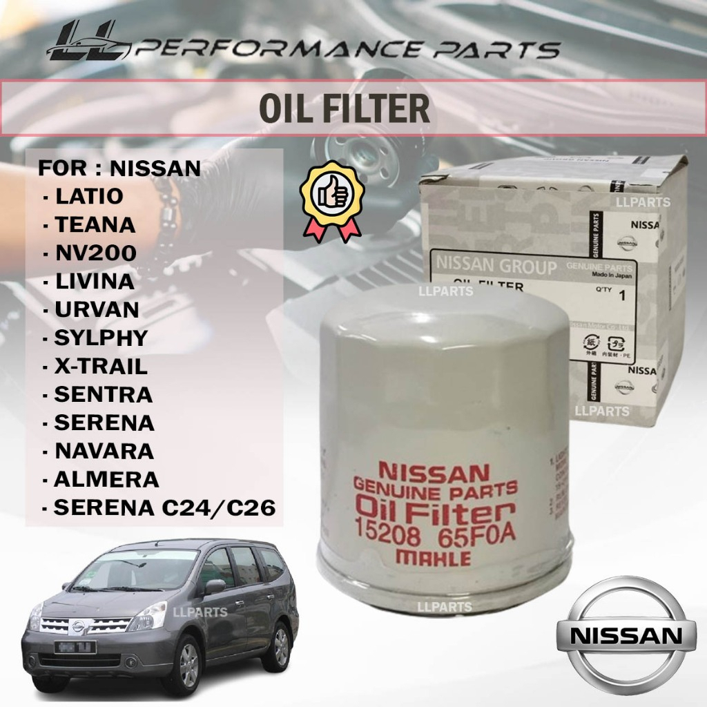 Original Engine Oil Filter 15208-65F0A Nissan Livina Latio Teana NV200 ...