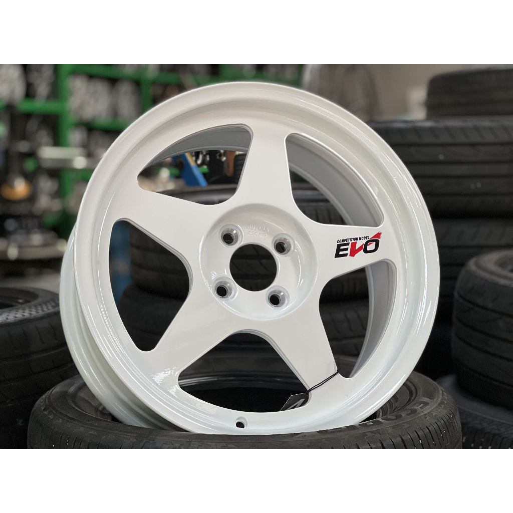NEW 17X8J NK Performance Evo Regamaster Rim (set of 4) White 4X100 for ...