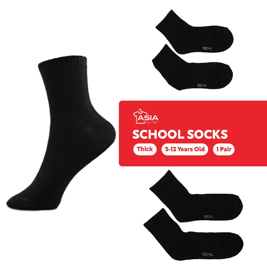 Stoking School Sock Plain Stokin Sekolah Tebal 1 Pair Office Socks ...