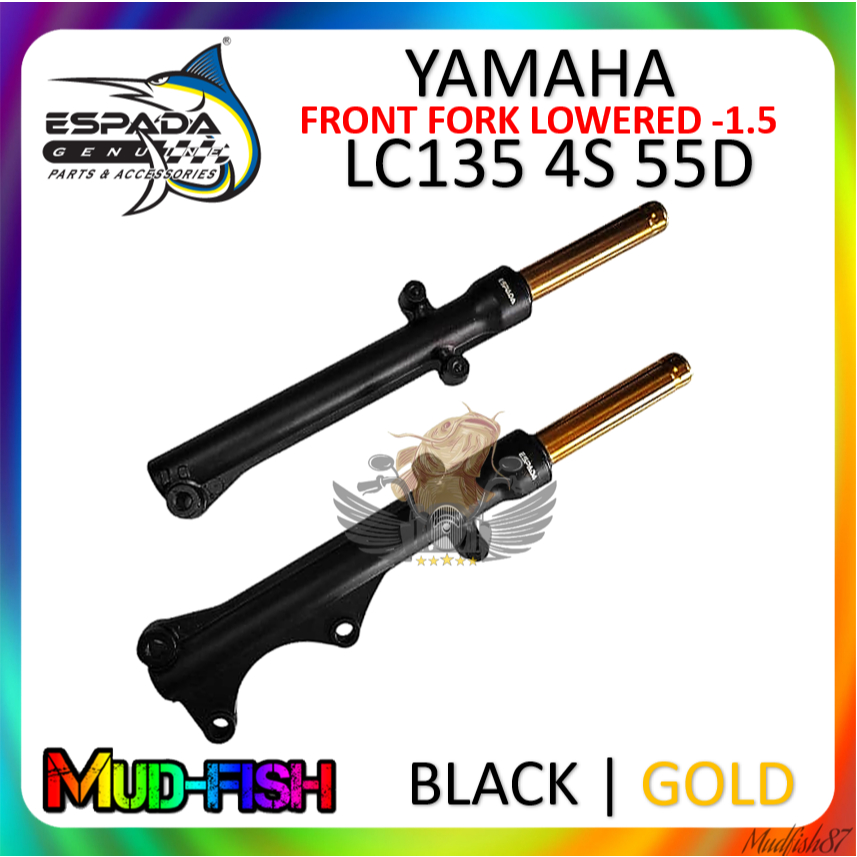 ESPADA LC135 4S 55D FS01 LOWERED 1.5 FRONT FORK ASSY BLACK / GOLD ...