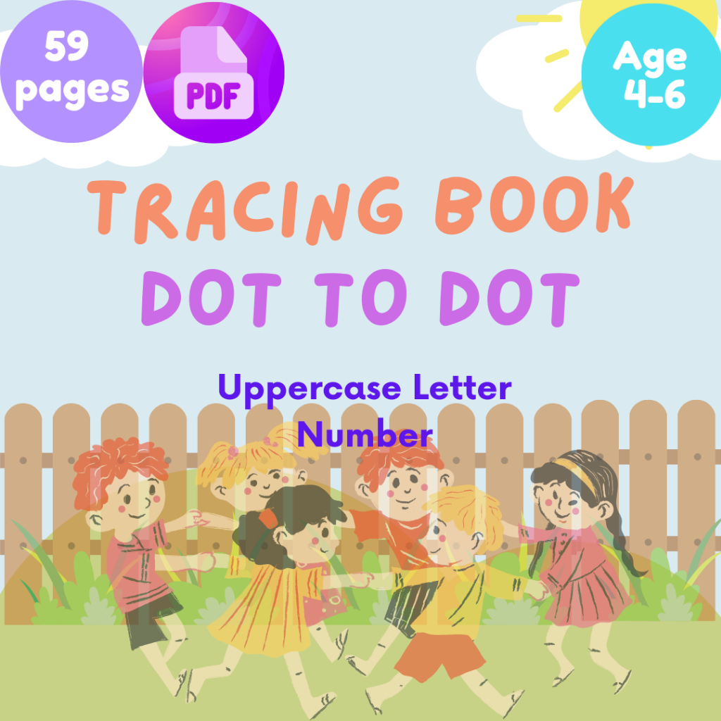 K11 - Preschool Kindergarten Tracing ABC 123 Dot Trace Education Worksheets Activity Kids ...