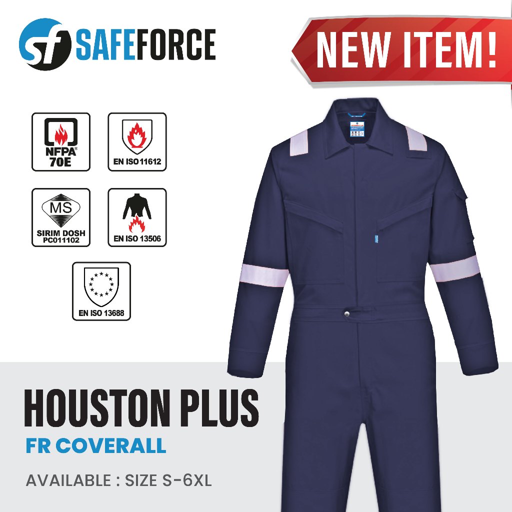 Houston Plus Coverall 2" Reflector Fire Resistance Coverall (FRC) PPE ...