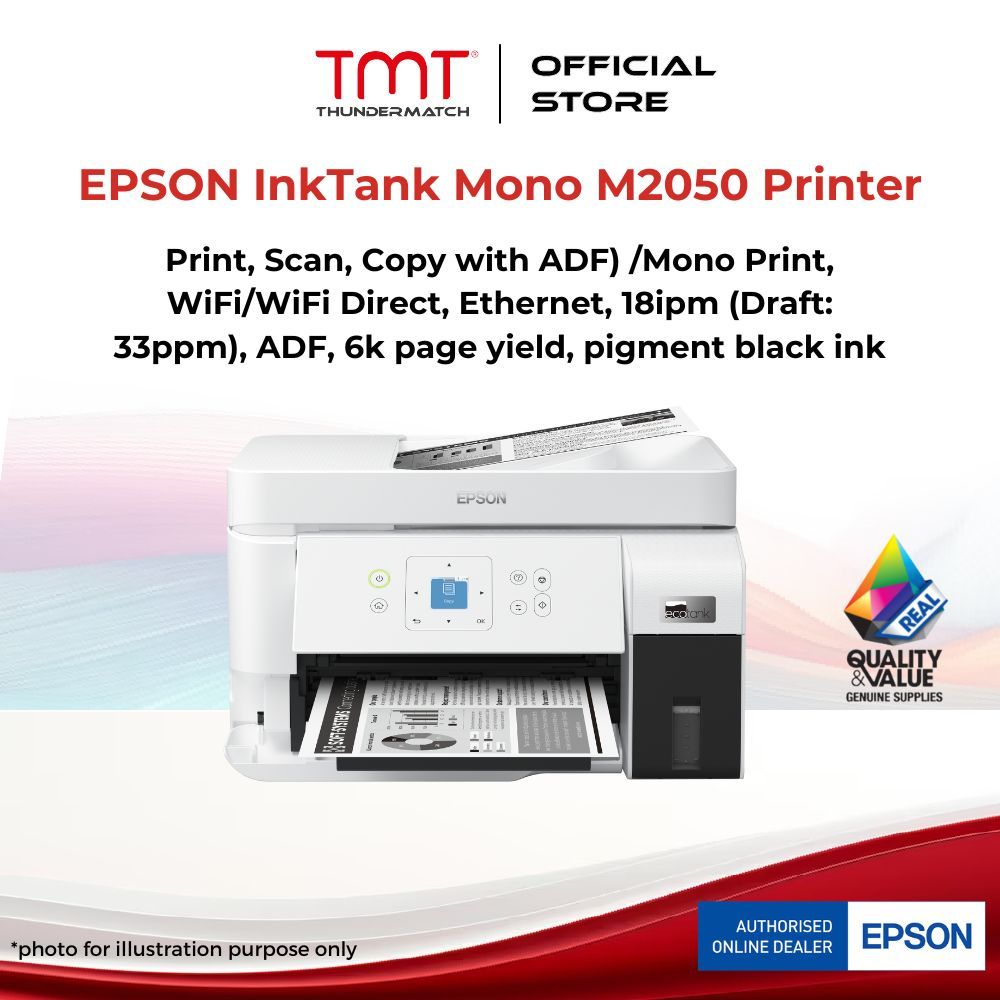 EPSON InkTank Mono M2050 Printer (Print, Scan, Copy with ADF) /Mono ...