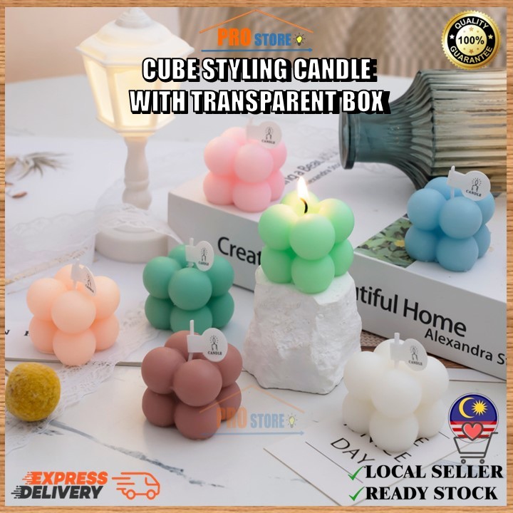 Cube Scented Candle Minimalist Bubble Candle Ins Style Candle Lilin ...