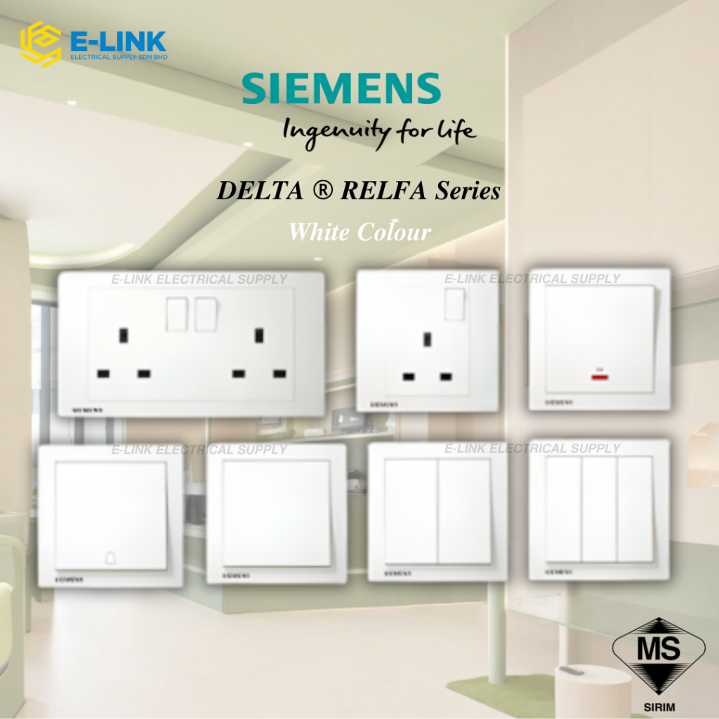 [SIRIM] SIEMENS DELTA® RELFA Series Switch Socket White ,1G 2G 3G 4G 13A 15A 20A 开关插座 | Shopee ...