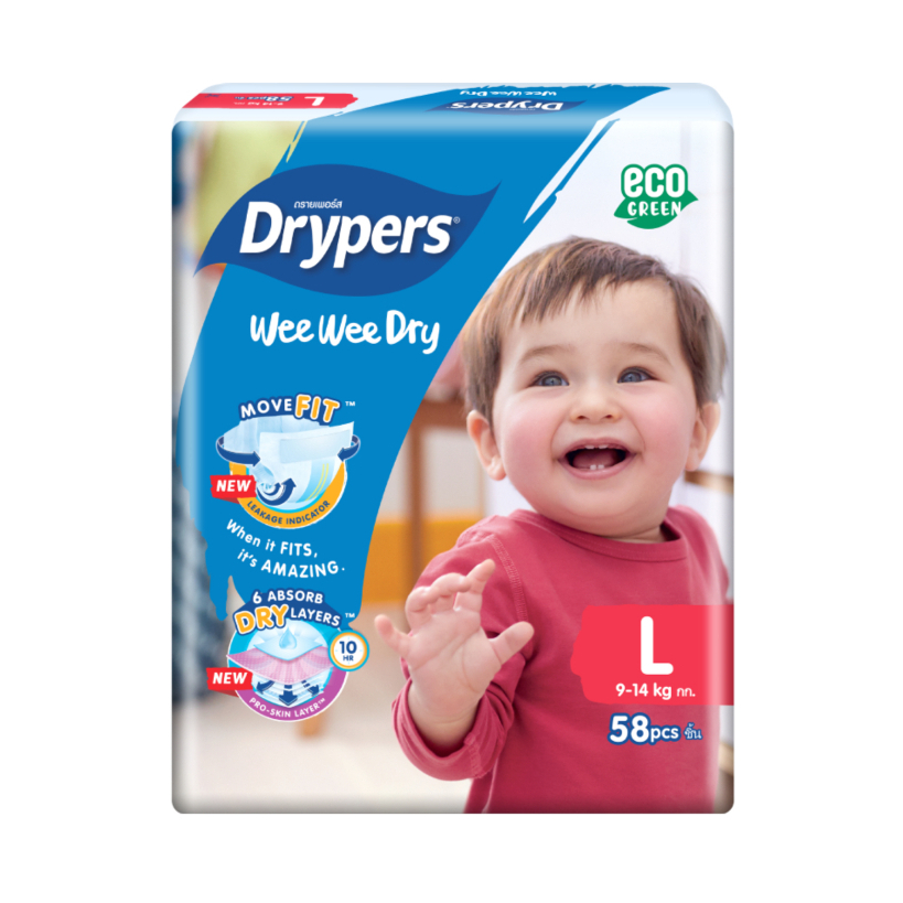 Drypers Wee Wee Dry Mega Pack L58 Baby Diapers | Shopee Malaysia