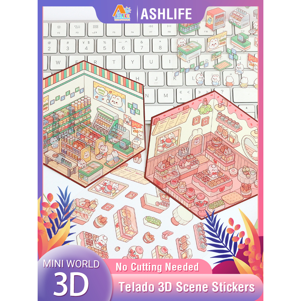 3D Miniature Scene Stickers - No Cut, DIY Stacking & Pasting for ...