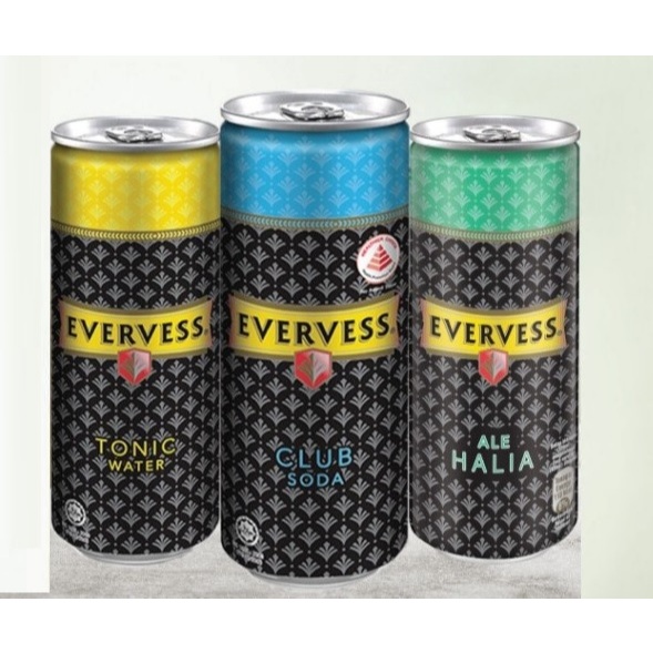 Evervess Assorted Flavor Drink, Club Soda, Tonic Water, Ginger Ale Cans ...