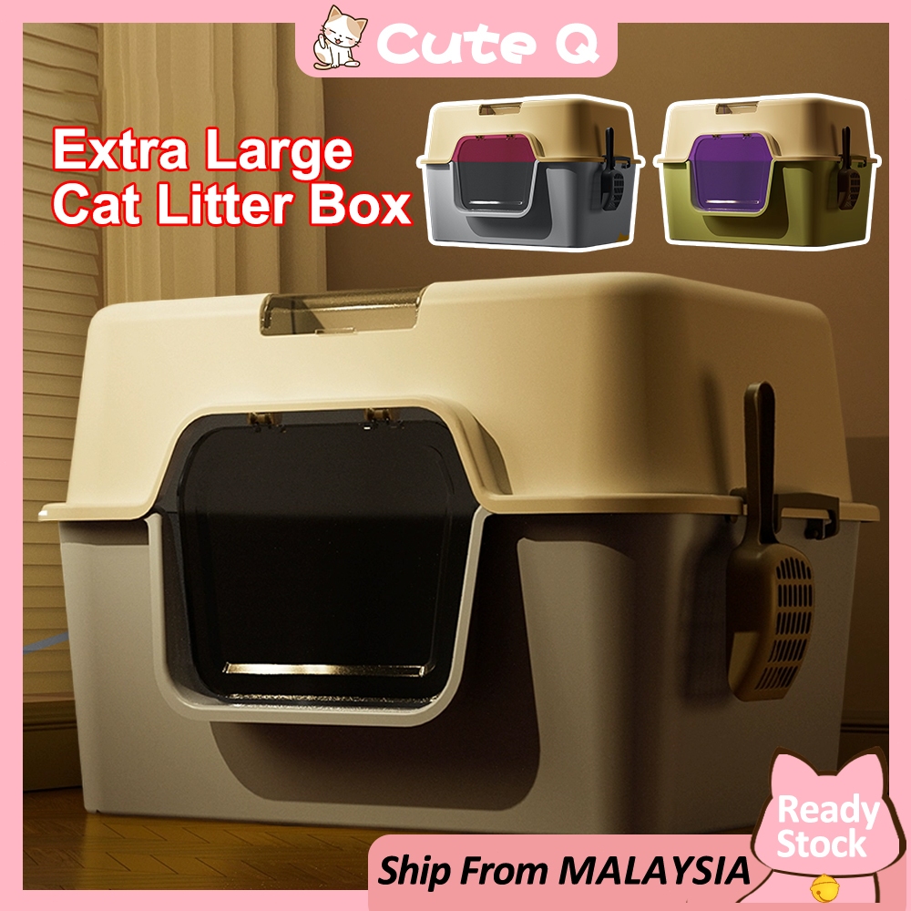 Cute Q 51CM cat litter box extra large cat toilet box bekas pasir ...
