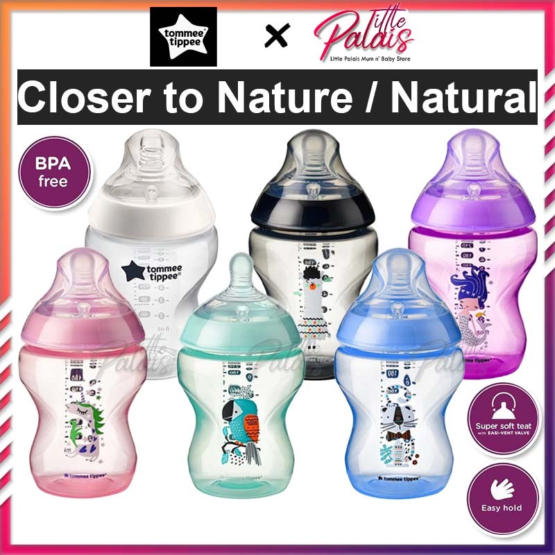 TOMMEE Tippee Natural Start Closer to Nature Baby Milk Bottle 5oz/9oz/11oz PP Glass PPSU Botol ...