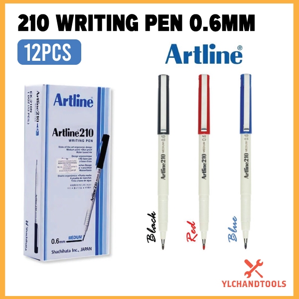 Artline 210 Writing Pen 12PCS Medium Point 6.0mm (Original) Writing ...