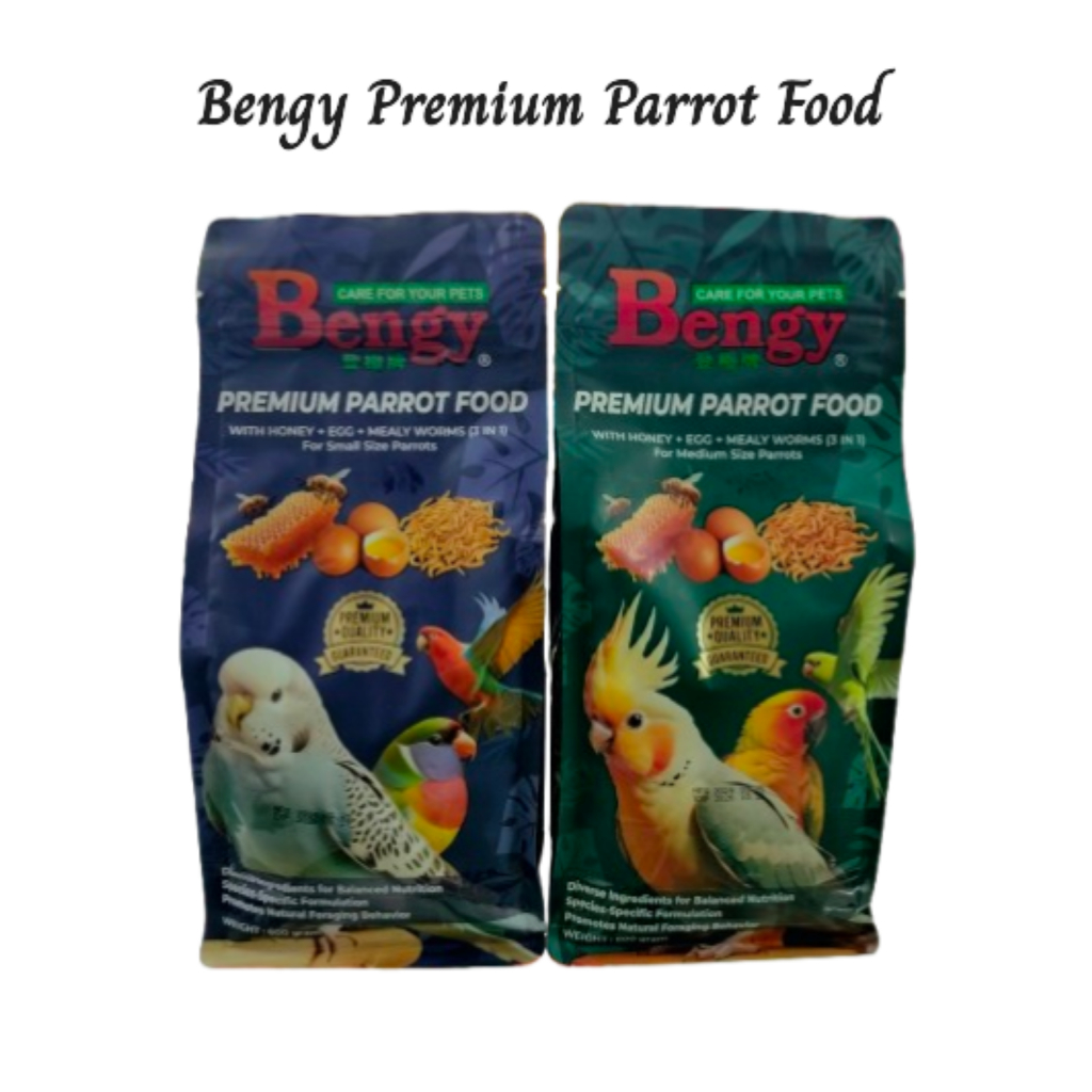 Bengy Premium Parrot Food 600g with Honey + Egg + Mealy Worms (3 in 1 ...