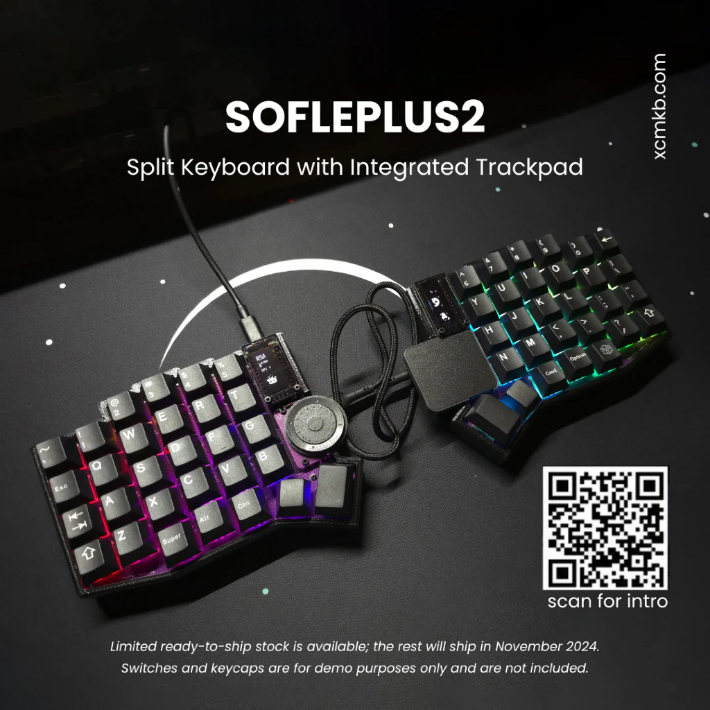 Sofle SoflePLUS Split Ergonomic Mechanical Keyboard Knobs Oled Screen ...