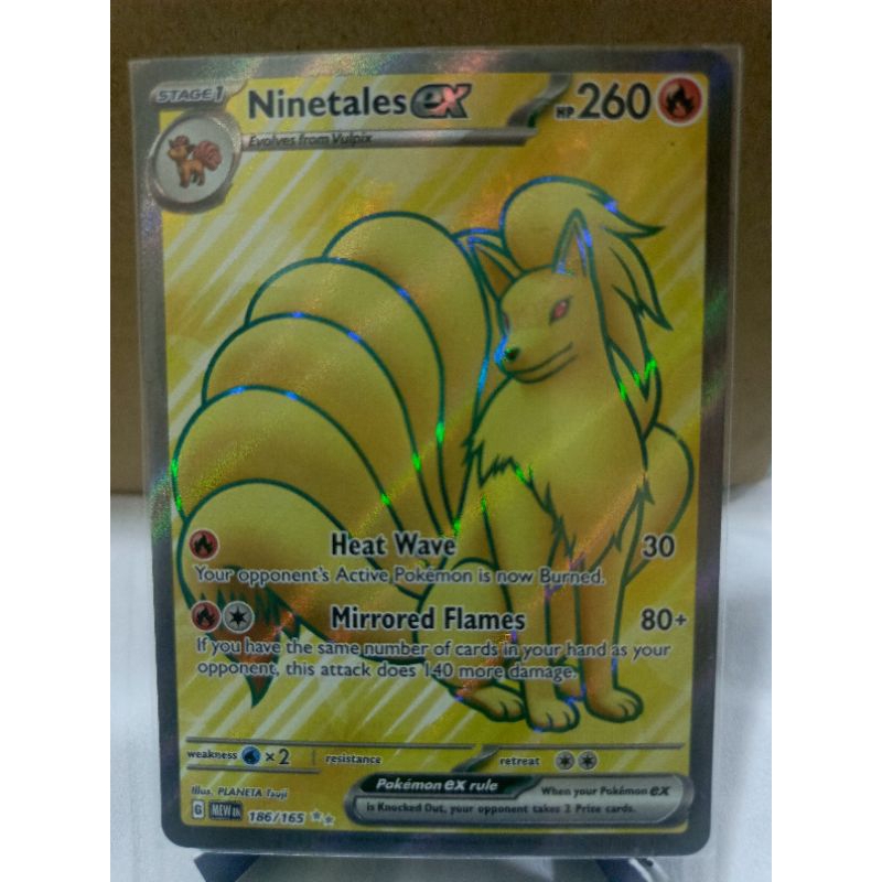 PTCG-Ninetales ex - 186/165 - Full Art Secret Rare Scarlet & Violet 151 ...