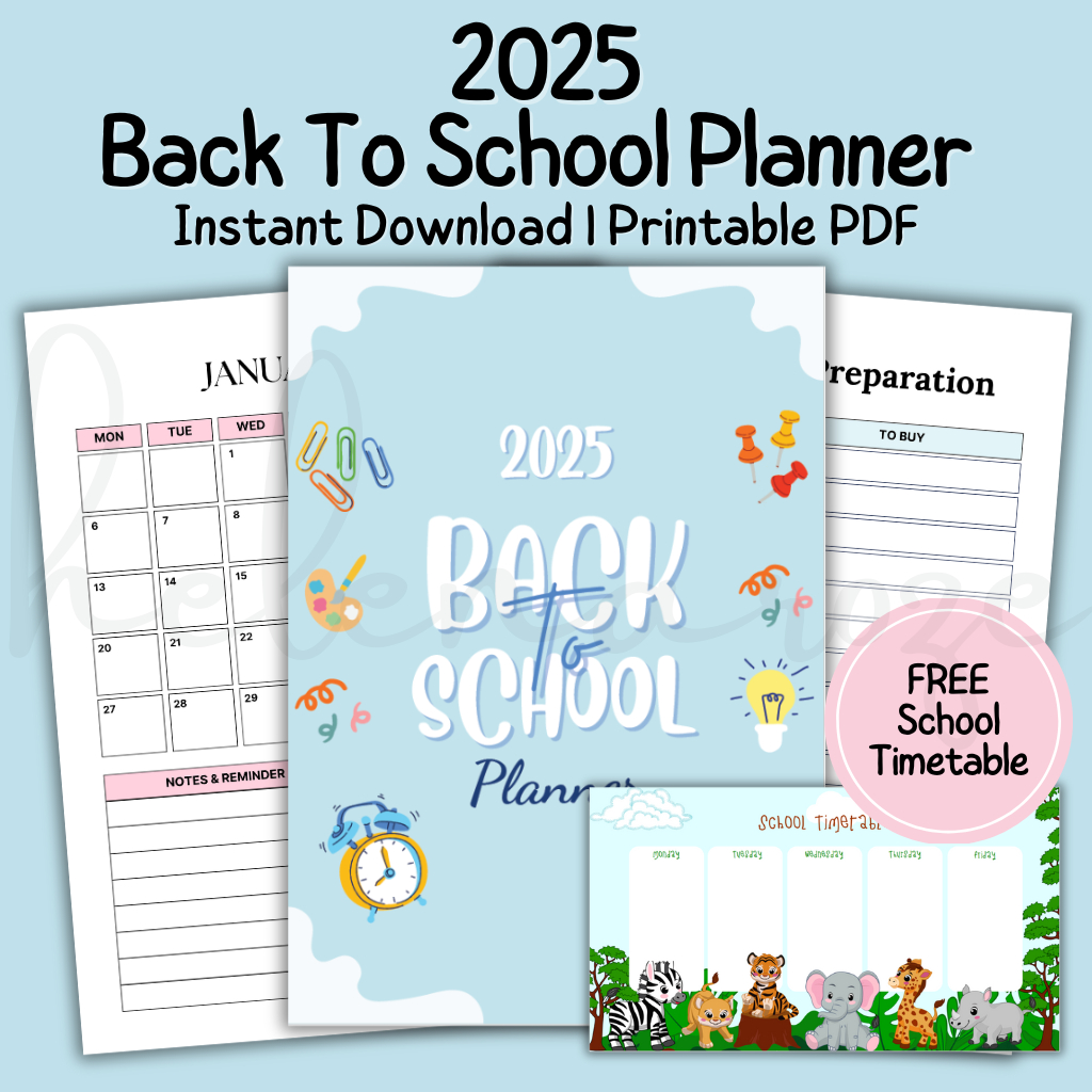 2025 Back to School Planner Printable PDF, Digital Planner, School ...