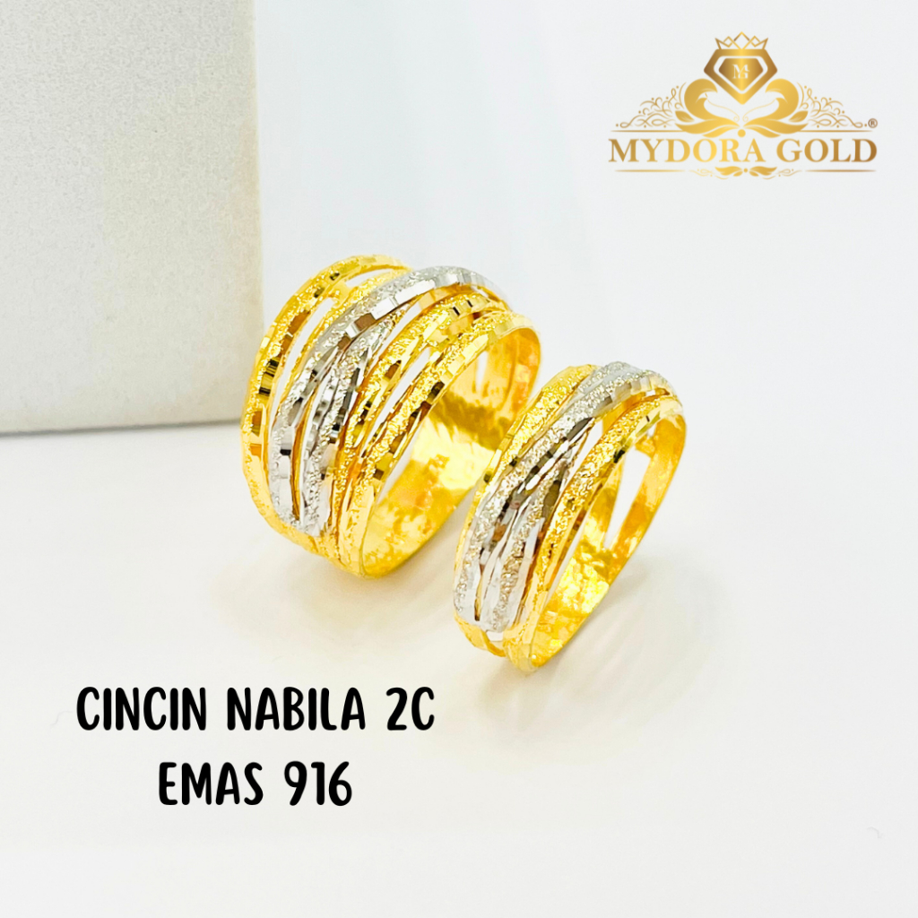 MYDORA Cincin Nabila 2C l EMAS 916/22K | Shopee Malaysia