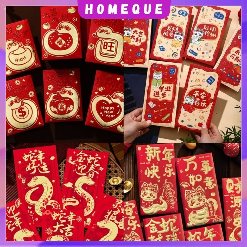 CLEARANCE (6PCS) 2025 CNY Angpau CNY Red Packet Snake Angpau Chinese ...