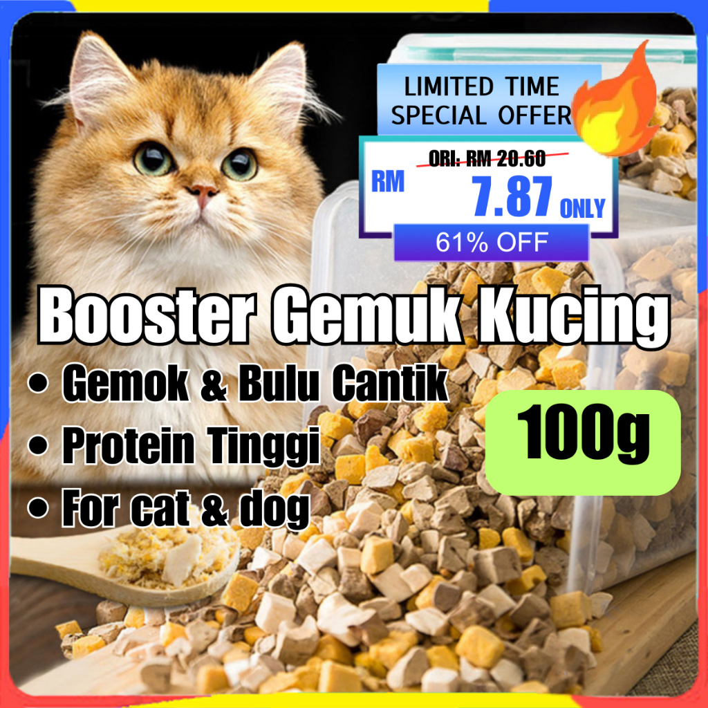 PETSEE Booster Gemuk Kucing Freeze Dried Chicken Cube for Cat Booster ...