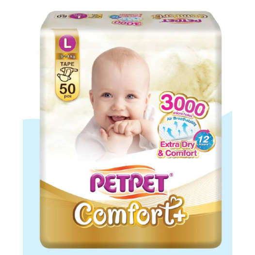 PETPET Comfort+ Tape Baby Diapers M60/L50/XL40 (1 Pack) | Shopee Malaysia