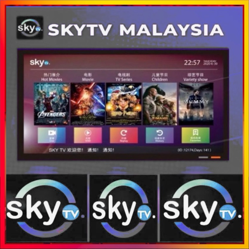 LOGIN ID APP SKYTV SKY GO 1/3/6 MONTH NEW USER / RENEWAL FOR ANDR0lD SKY TV | Shopee Malaysia