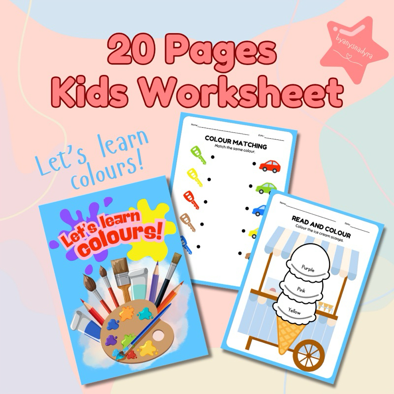 Let’s Learn Colours Activity Book | Pre-School Worksheet | Kids ...