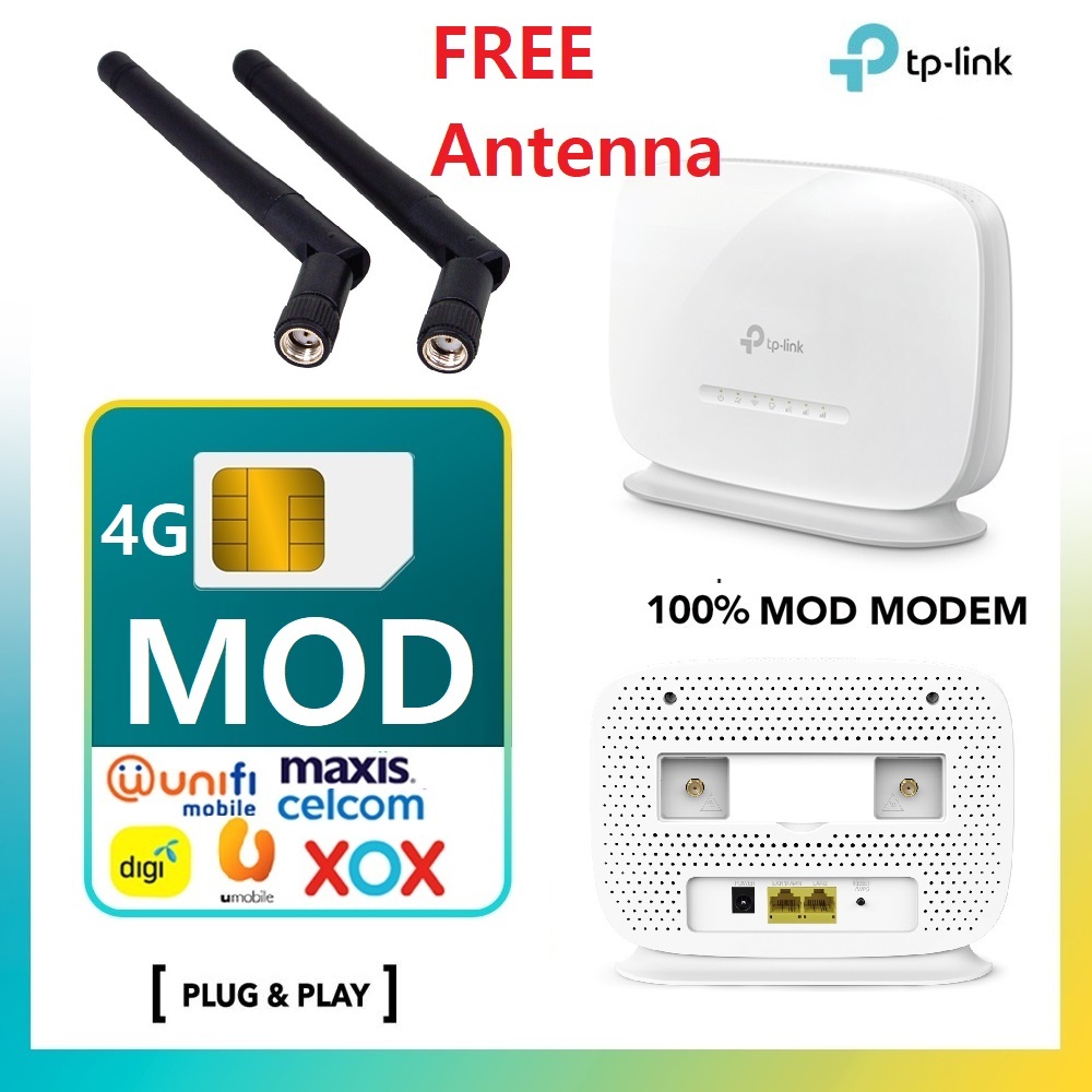 TP-Link MR105 UNLIMITED MOD 300 Mbps Wireless N 4G LTE Router TL-MR105 ...