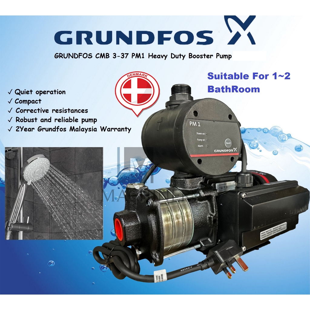 Grundfos CMB 3-37 / 3-46 / 5-37 / 5-46 PM1 Series Heavy Duty Booster ...