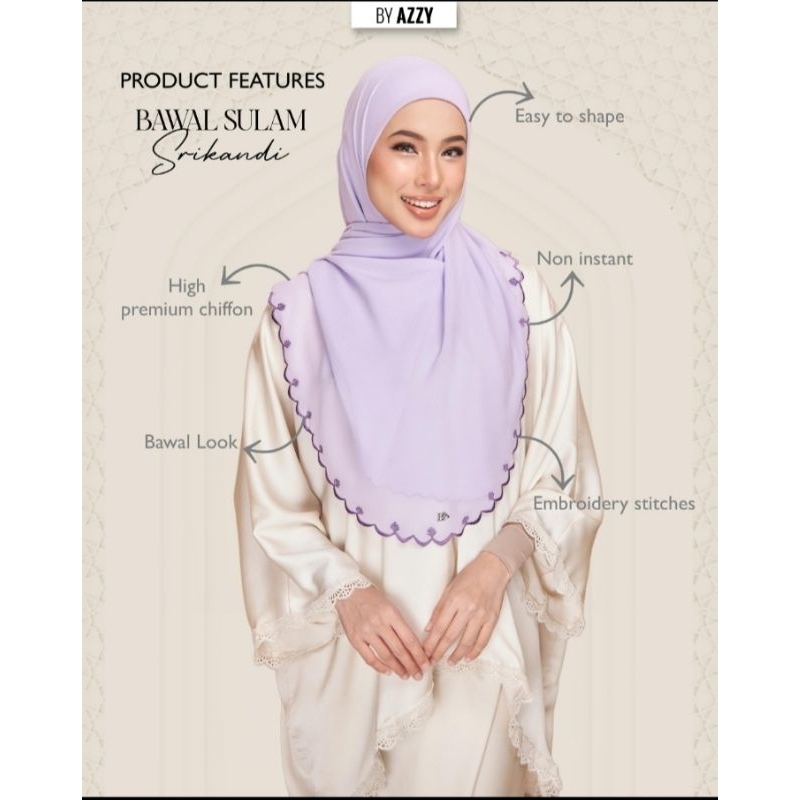 Latest Design Tudung Raya 2025 | Bawal Sulam Srikandi | Material ...