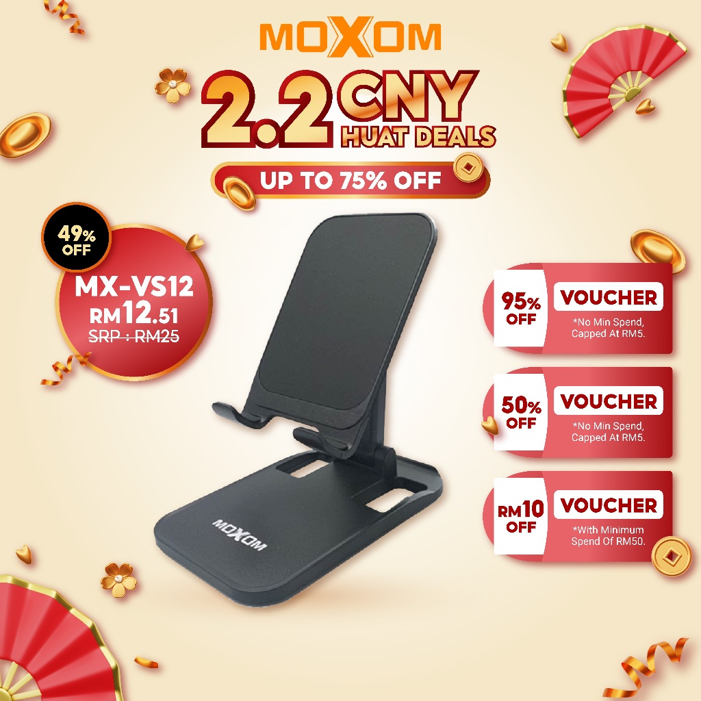 Moxom Clamshell Adjustable Mount Phone Holder MX-VS12 | Shopee Malaysia