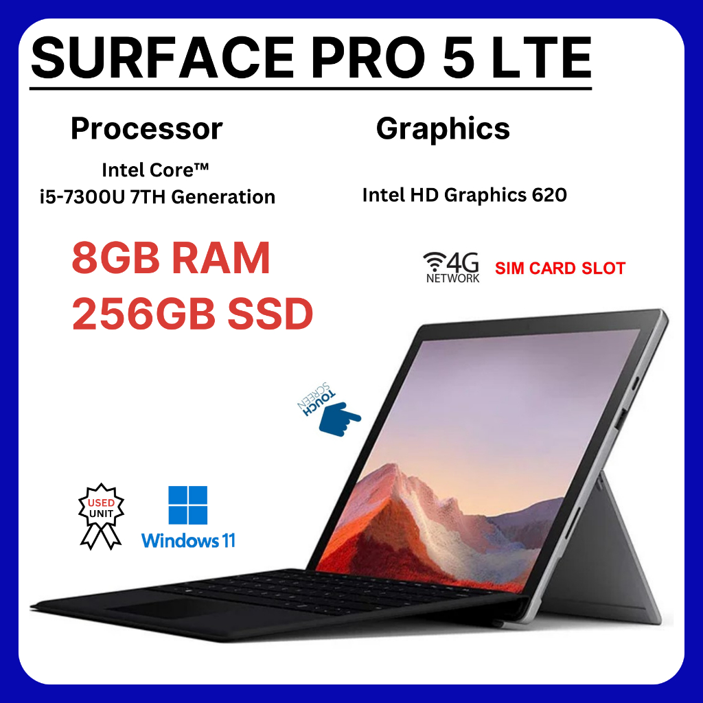 Microsoft Surface Pro 5 /12.3" Touchscreen Laptop, Intel Core i5 7TH ...