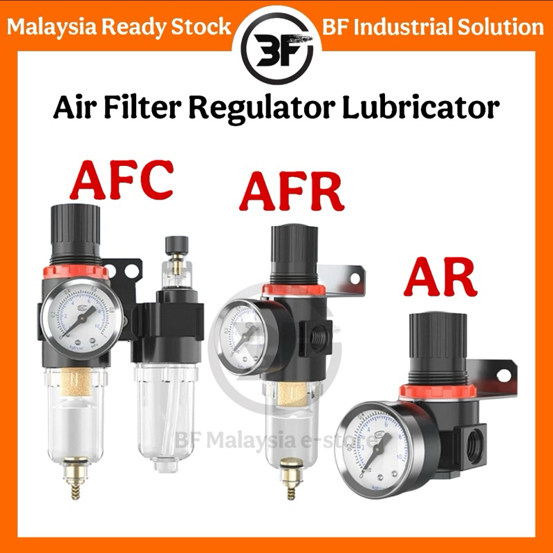 AR AFR AFC 1/4" Pneumatic Air Regulator+Gauge+Bracket , Pressure ...