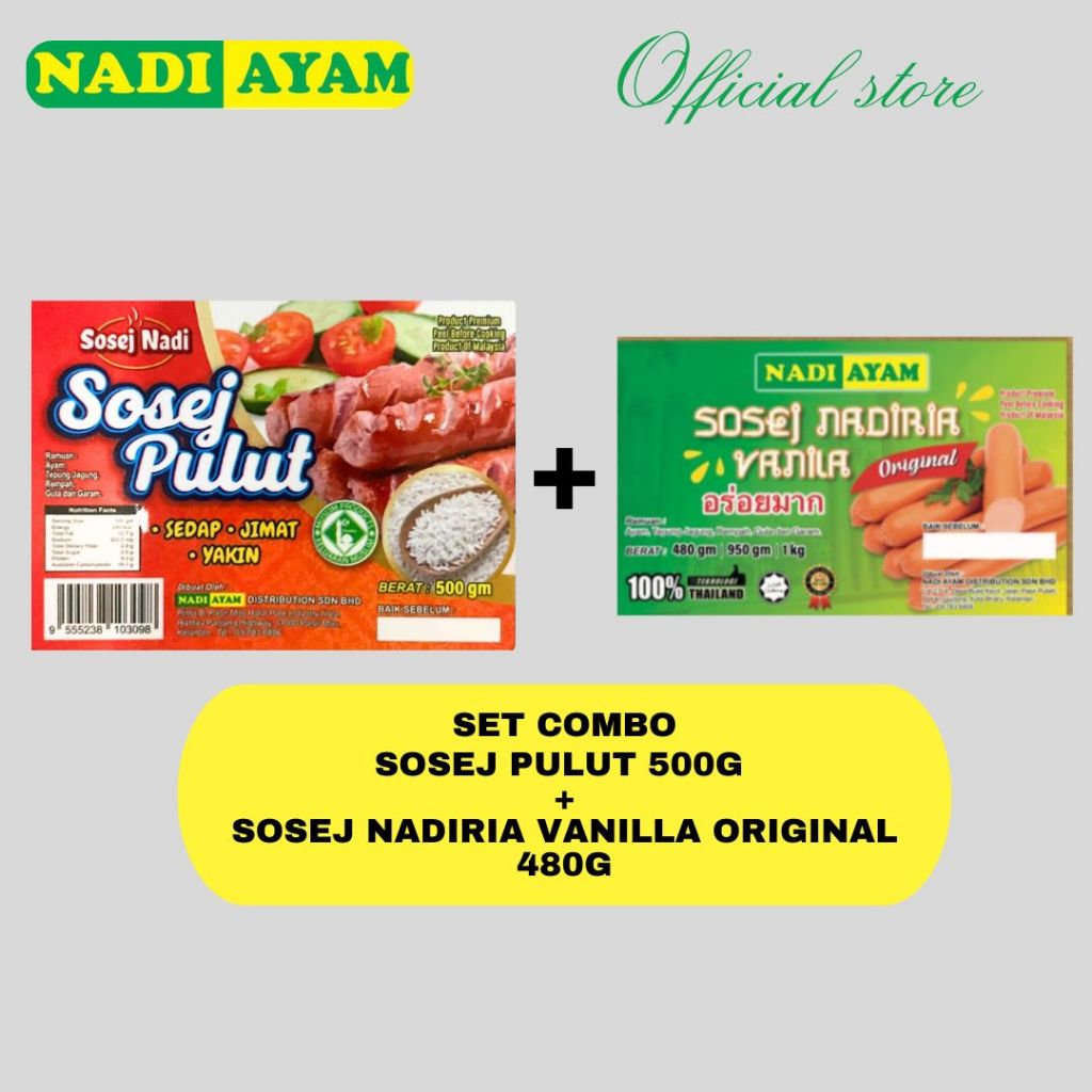 SOSEJ PULUT 500G + SOSEJ NADIRIA VANILLA ORIGINAL/SPICY 480G | Shopee Malaysia