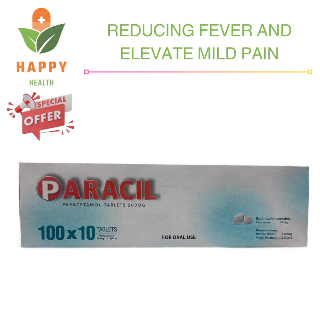 [ Exp 8/2028 ] PARACIL PARACETAMOL 500MG TABLET ( 100 X 10 tablets ...