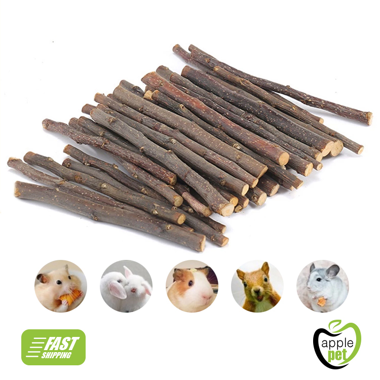 Natural Apple Branch Chewing Sticks 100g for Hamster Chinchilla Guinea ...