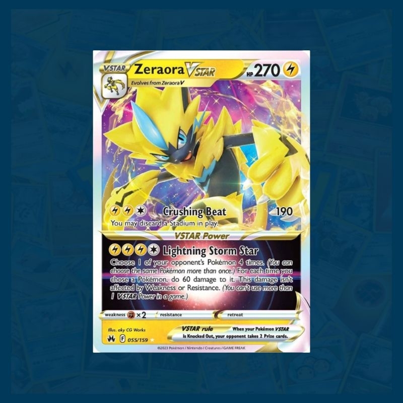 Zeraora Vstar (055/159) Ultra Rare | Crown Zenith | Pokemon TCG Card | Shopee Malaysia