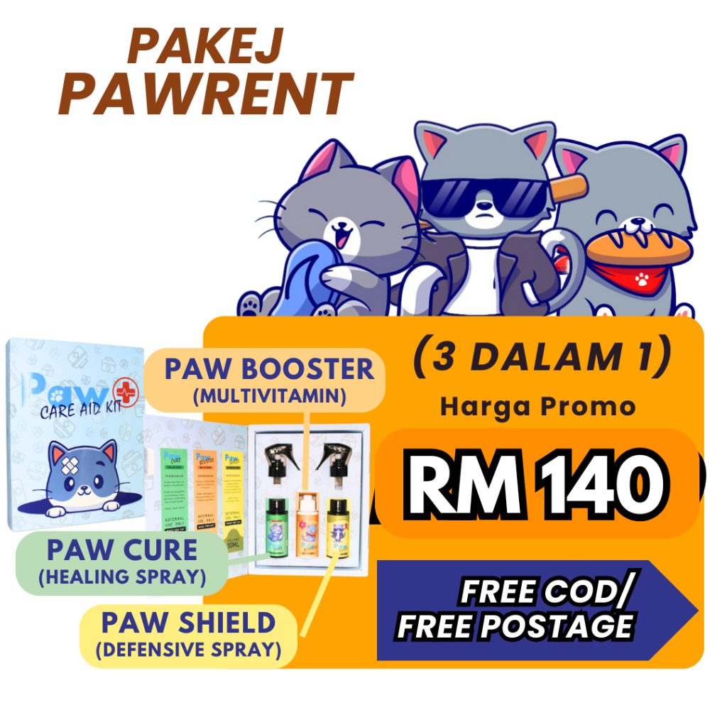 PAKEJ PAWRENT LENGKAP (PAW BOOSTER + PAW SHIELD + PAW CURE) HQ PAW CARE ...