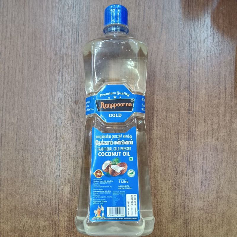Annapoorna Traditional Cold Pressed Coconut Oil 1l | Shopee Malaysia