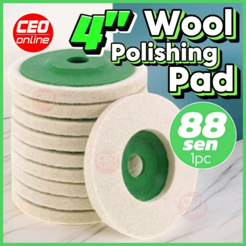 CEO 🇲🇾 Wool Polishing Sponge Polishing Wool 4" Polish Pads Disc Span ...