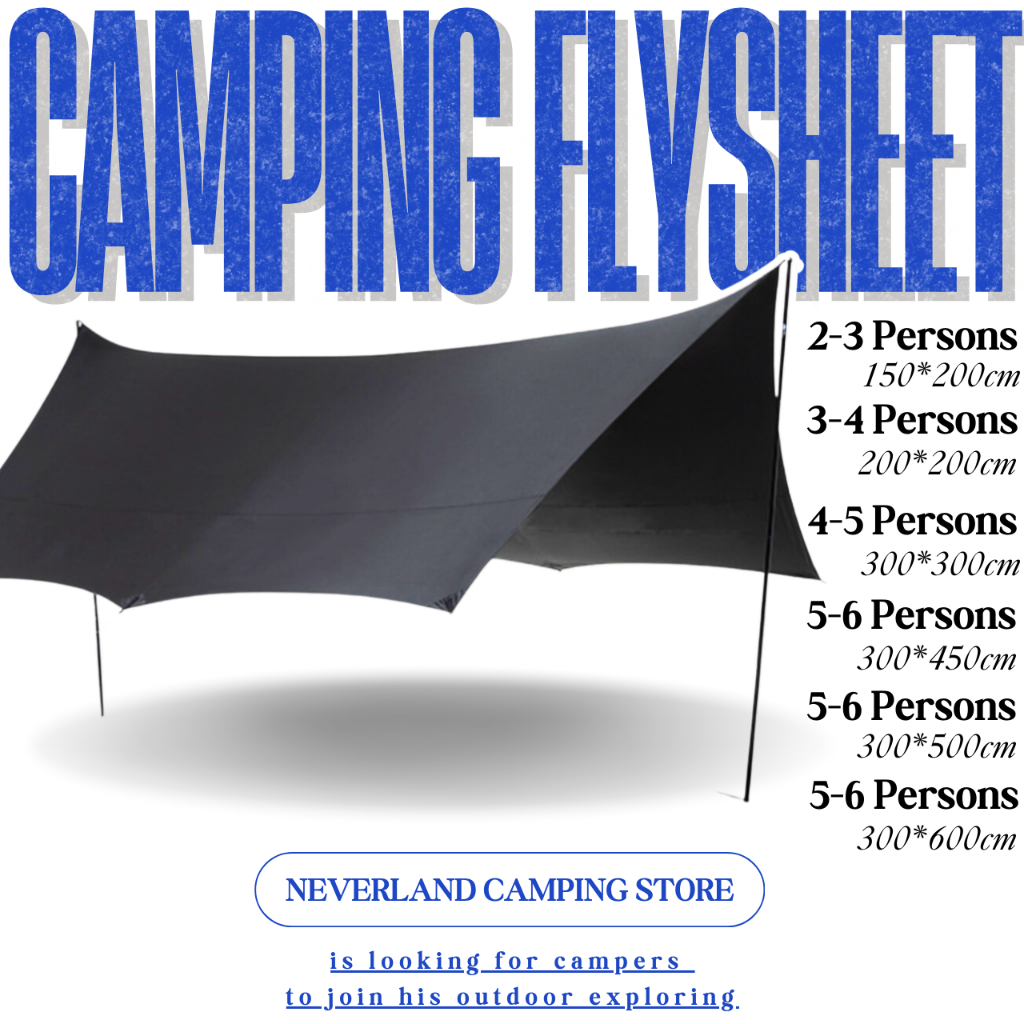 Flysheet Ground Sheet Camping Tent Waterproof Lightweight Khemah Alas ...